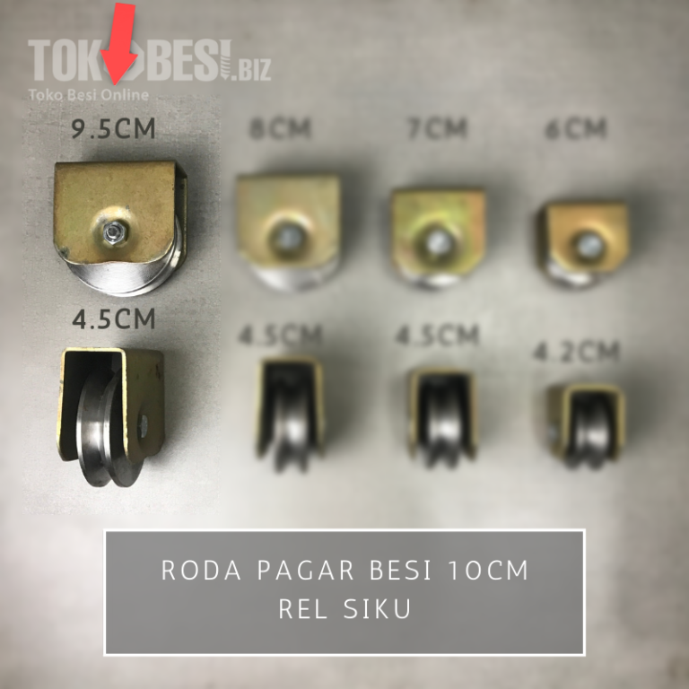 Roda pagar besi 10cm – rel siku (bh) – Tokobesi.biz